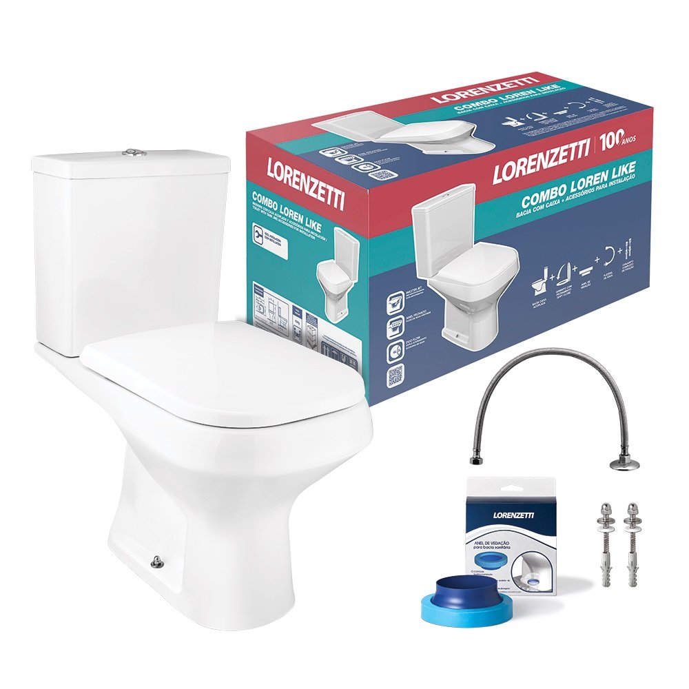 KIT VASO ACOPL LORENZETTI LIKE QUADRAD – Skina da Construção